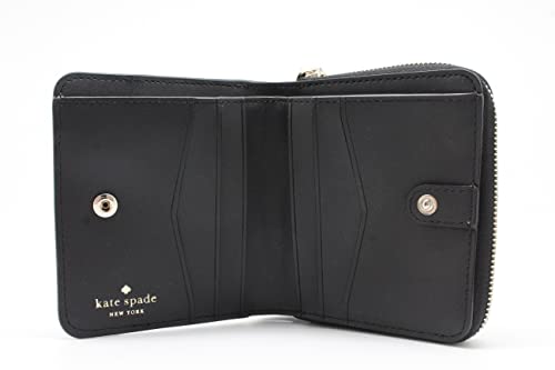 Kate Spade Staci Colorblock Small Zip Around Wallet Warm Beige Black Multi