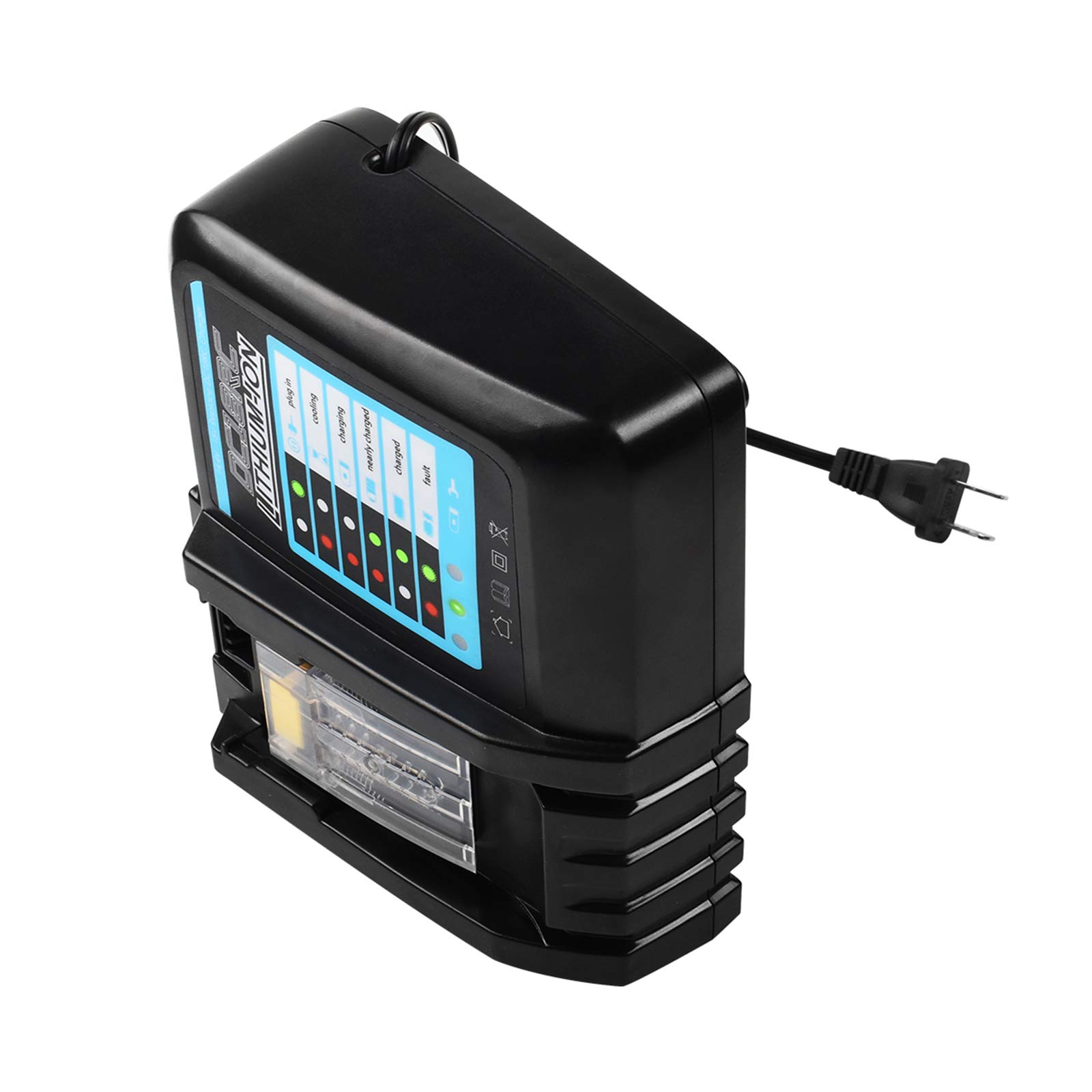 Powtree Lithium Drill Battery Charger DC18RC DC18RD Replacement for 14.4V-18V LXT Battery BL1850 BL1840B BL1820 BL1815 BL1860 BL1430 BL1450 BL1830 with LED Screen