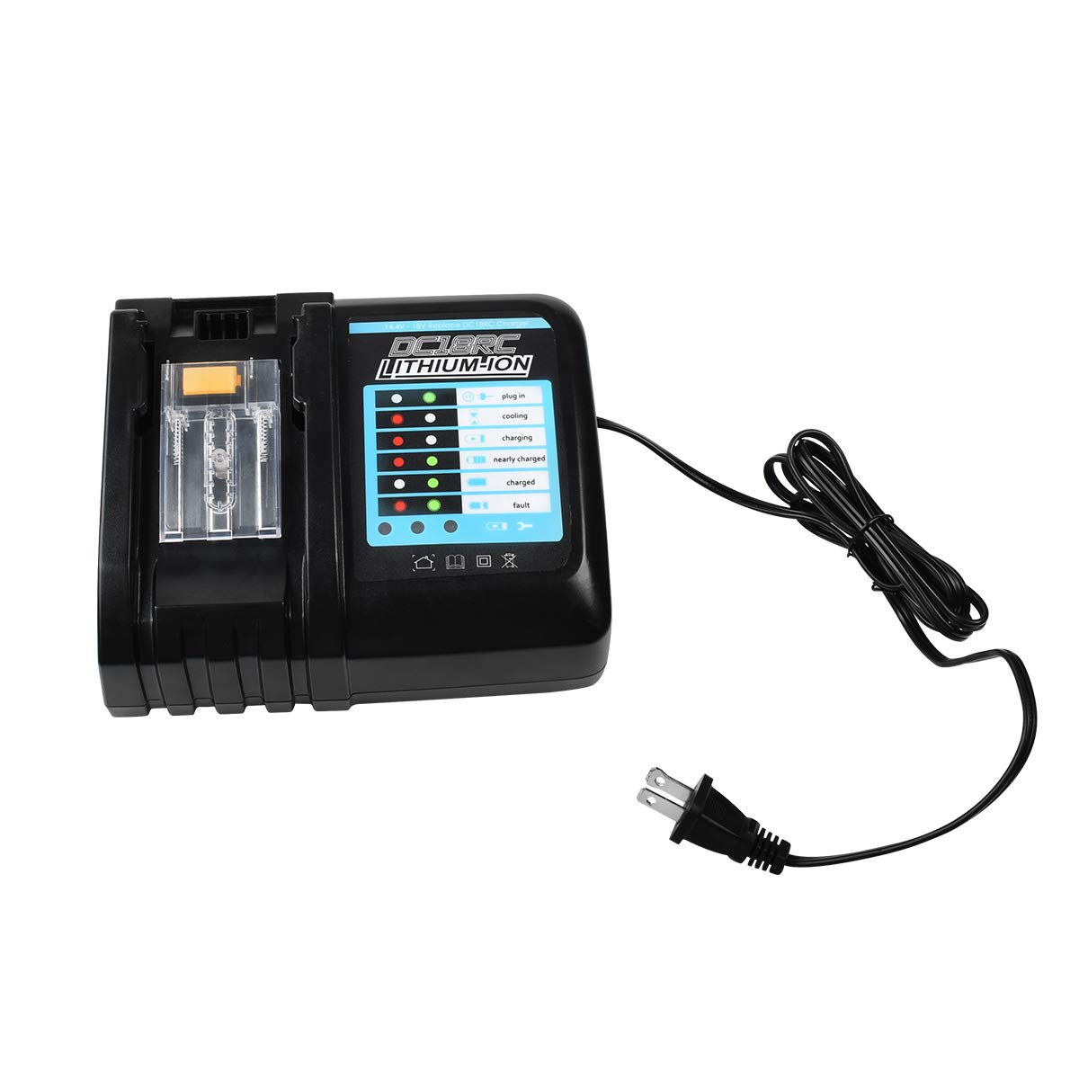 Powtree Lithium Drill Battery Charger DC18RC DC18RD Replacement for 14.4V-18V LXT Battery BL1850 BL1840B BL1820 BL1815 BL1860 BL1430 BL1450 BL1830 with LED Screen