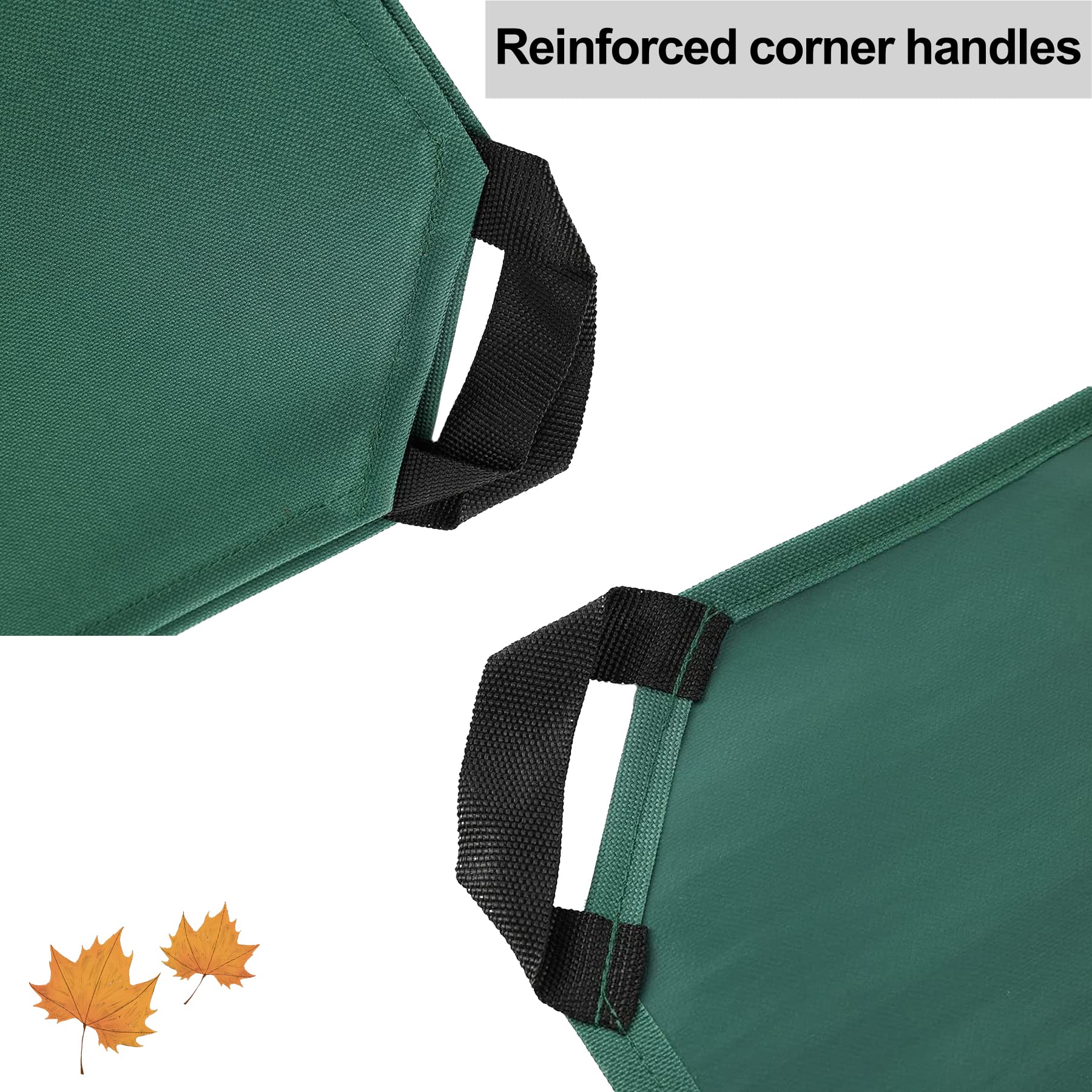 GROWORLD Leaf Tarp with 4 Handles Garden Waste Yard Tarps Extra Reinforced Corner Waterproof Reusable Durable Tarp Collector for Clean-Ups