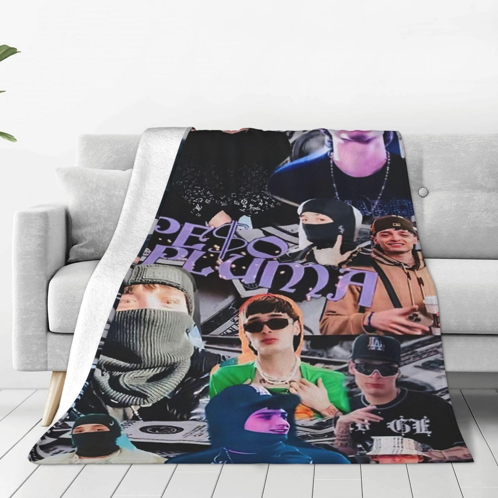 EGGPOD Peso Music Poster Pluma Throw Blanket Warm Cozy Plush Bed Blanket Sofa Bed Couch Decor Gifts for Men Women and Kids