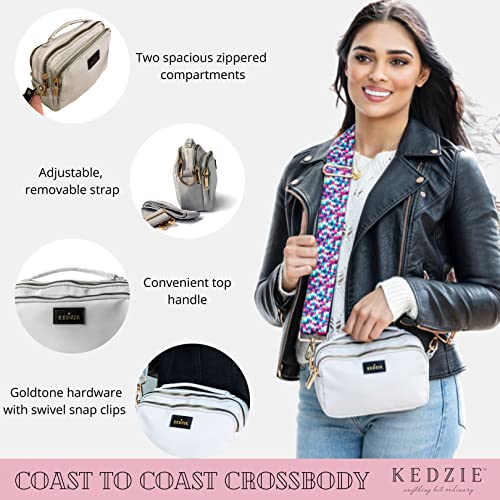 KEDZIE Coast to Coast Crossbody Bag for Women Shoulder Purse Messenger Wallet Lightweight Bag - Black