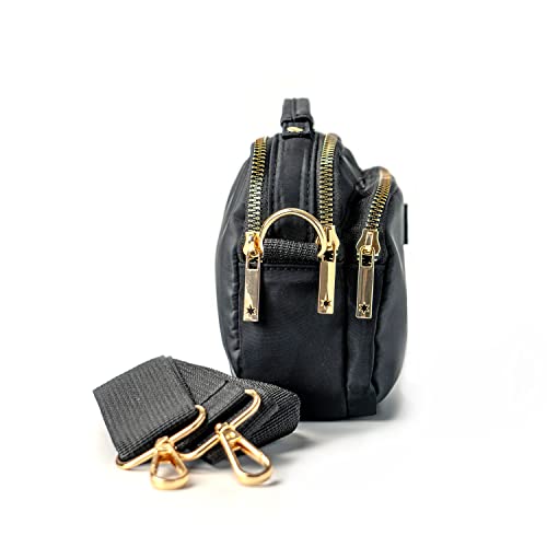 KEDZIE Coast to Coast Crossbody Bag for Women Shoulder Purse Messenger Wallet Lightweight Bag - Black