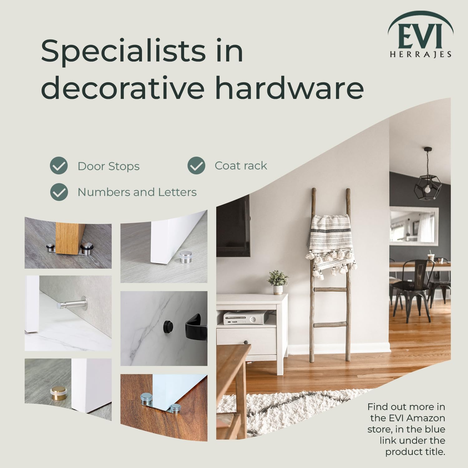 EVI | Wall Mounted Doorstop | Natural Silicone | Adhesive or Screw Installation | Brass Matte | Mod. I-254 (Brass Matte - Black Rubber)