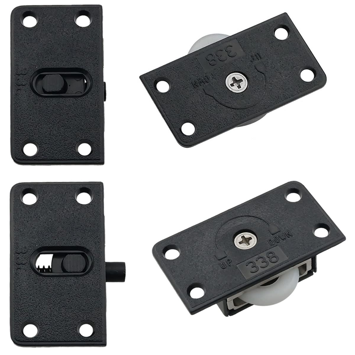 ITROLLE 2Sets Black Sliding Cabinet Hardware Component Home Wardrobe Sliding Door Nylon Pulley Wheel Cabinet Hanging Wheel Wardrobe Furniture Hardware for Closet, Wardrobe, Sliding Doors