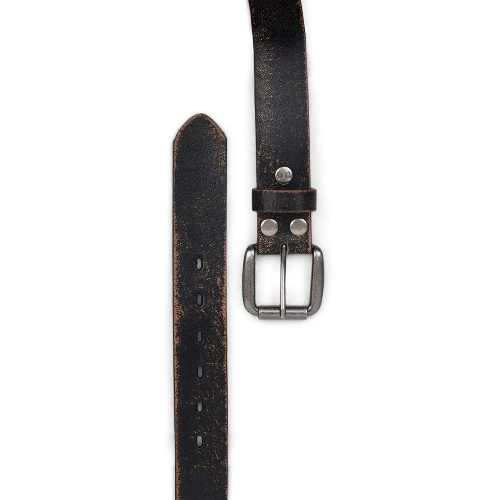 Bed|Stu Drifter - Belts for Men - Spot Clean - Single Metal Buckle - Unisex Belt - Vegetable-tanned Leather Black Abrasive 40 One Size
