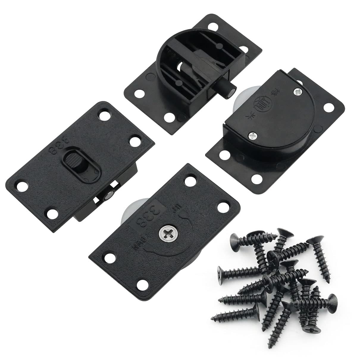ITROLLE 2Sets Black Sliding Cabinet Hardware Component Home Wardrobe Sliding Door Nylon Pulley Wheel Cabinet Hanging Wheel Wardrobe Furniture Hardware for Closet, Wardrobe, Sliding Doors