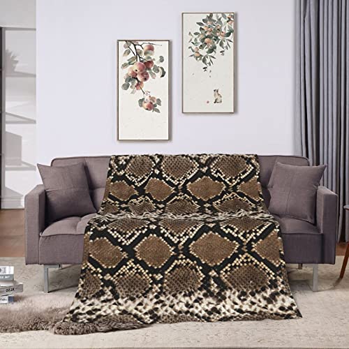 Snake Skin Blanket Air Conditioning Blanket Blanket Soft, Cool Throw Blanket Flannel Animal Blanket(80"x60")