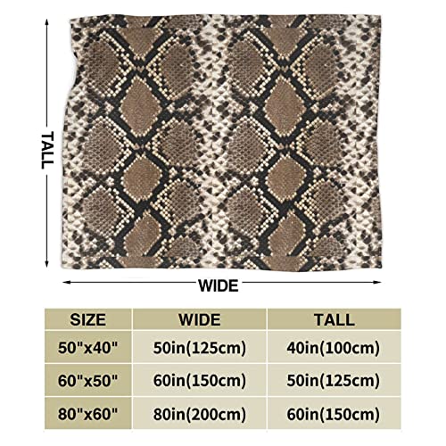 Snake Skin Blanket Air Conditioning Blanket Blanket Soft, Cool Throw Blanket Flannel Animal Blanket(80"x60")