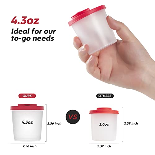 Salt and Pepper Shakers Set of 2 - Jelife 4.3oz Salt Shaker with Lid Medium Airtight Plastic Spice Jar, Moisture-Proof Spice Dispenser Set to go for Travel Camping Picnic Outdoors Kitchen Lunch Boxes