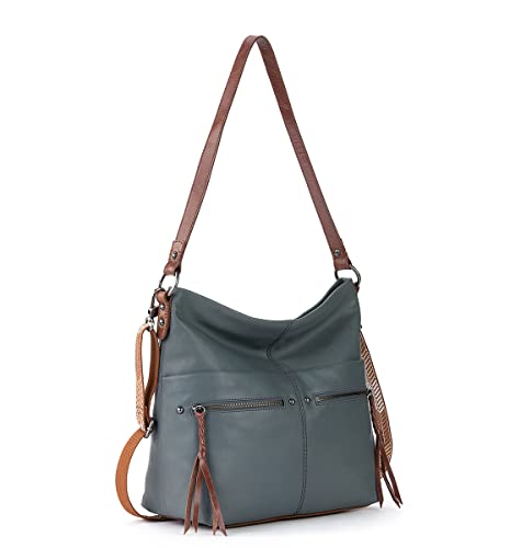 The Sak womens Ashland Bucket Bag In Leather, Dusty Blue Ii, One Size US
