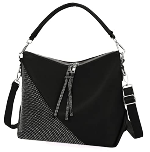 Zzfab Triangle Gem Sparkle Hobo Bag Bling Cross Body Bag