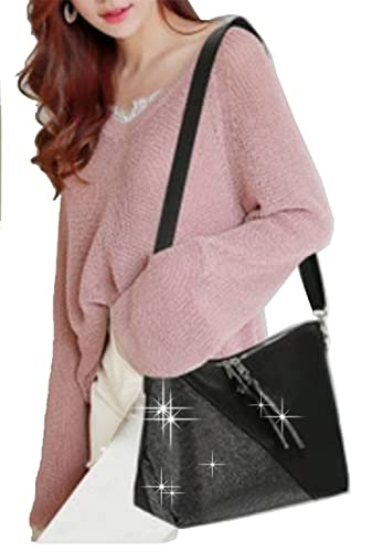 Zzfab Triangle Gem Sparkle Hobo Bag Bling Cross Body Bag