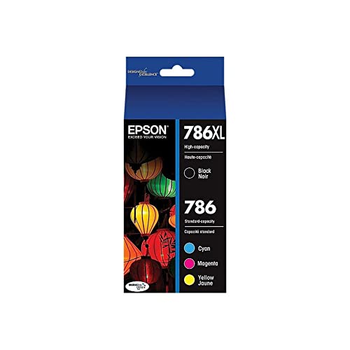 Epson Durabrite Ultra 786xl High Yield Black and 786 Standard Color C/m/y Ink Cartridges - T786xl-bcs