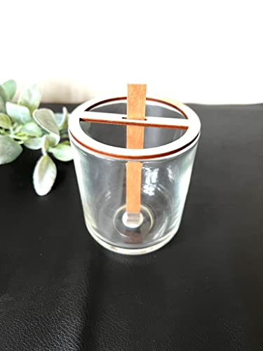 Wooden wick holder, Wick Centering Tool for Single Wooden Wick Candle, 1-Wooden Wick Stabilizer, Wooden Wick Holder, Wick Stabilizer for Candle Making (3.75")