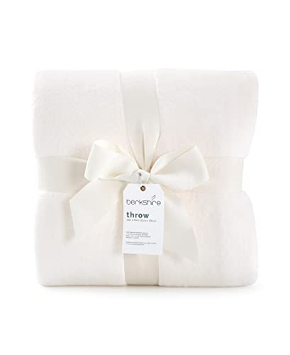 Berkshire VelvetLoft Plush Throw | VelvetLoft All-Season Plush Throw | Cream | Throw (60" x 70")