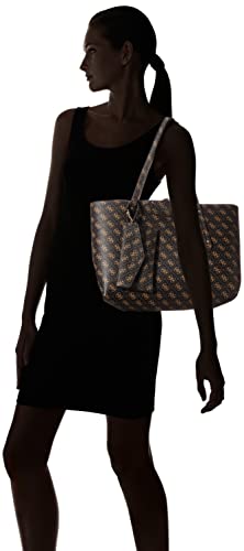GUESS Womens Eco Brenton tote, Brown Logo, One Size US