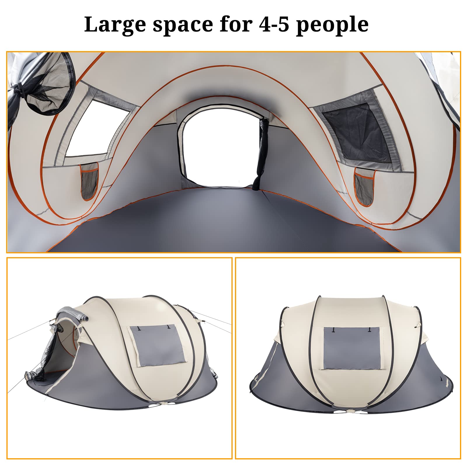 Outvita Family Camping Tent - Portable, Waterproof, UV Protection, Pop Up