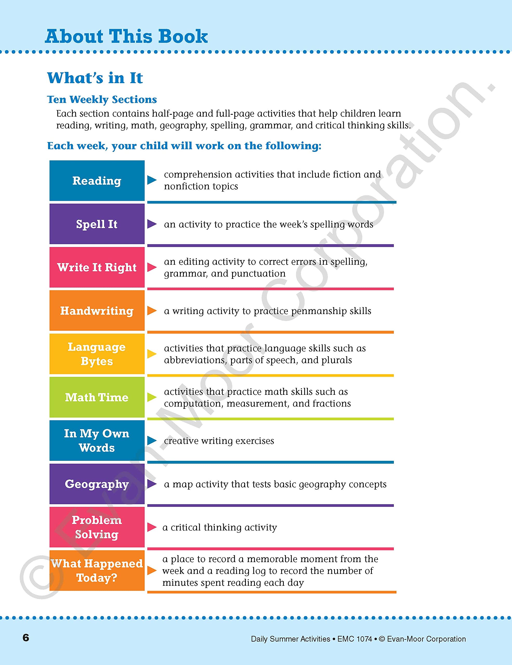Evan-Moor Daily Summer Activities, Grade 3-4