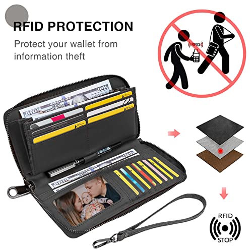 CELELA Womens Wallet for Women Leather Large Capacity Wristlet Clutch Purse Credit Card Holder with RFID Blocking Clearance Items Wallets