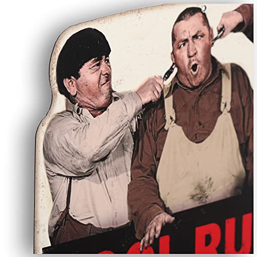 Open Road Brands The Three Stooges Tool Rules Metal Sign - Funny Three Stooges Sign for Garage, Shop or Man Cave