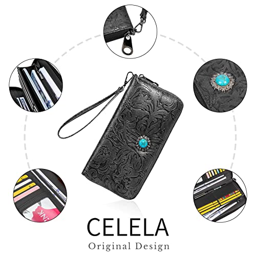 CELELA Womens Wallet for Women Leather Large Capacity Wristlet Clutch Purse Credit Card Holder with RFID Blocking Clearance Items Wallets