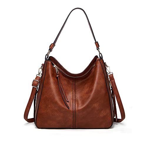 Hobo Bags for Women Cross Body Bag Purses for Women Shoulder Bag for Women Womens Purses and Handbags for Women Women's Shoulder Handbags Purse Leather Crossbody Bags Ladies Handbags (Brown)