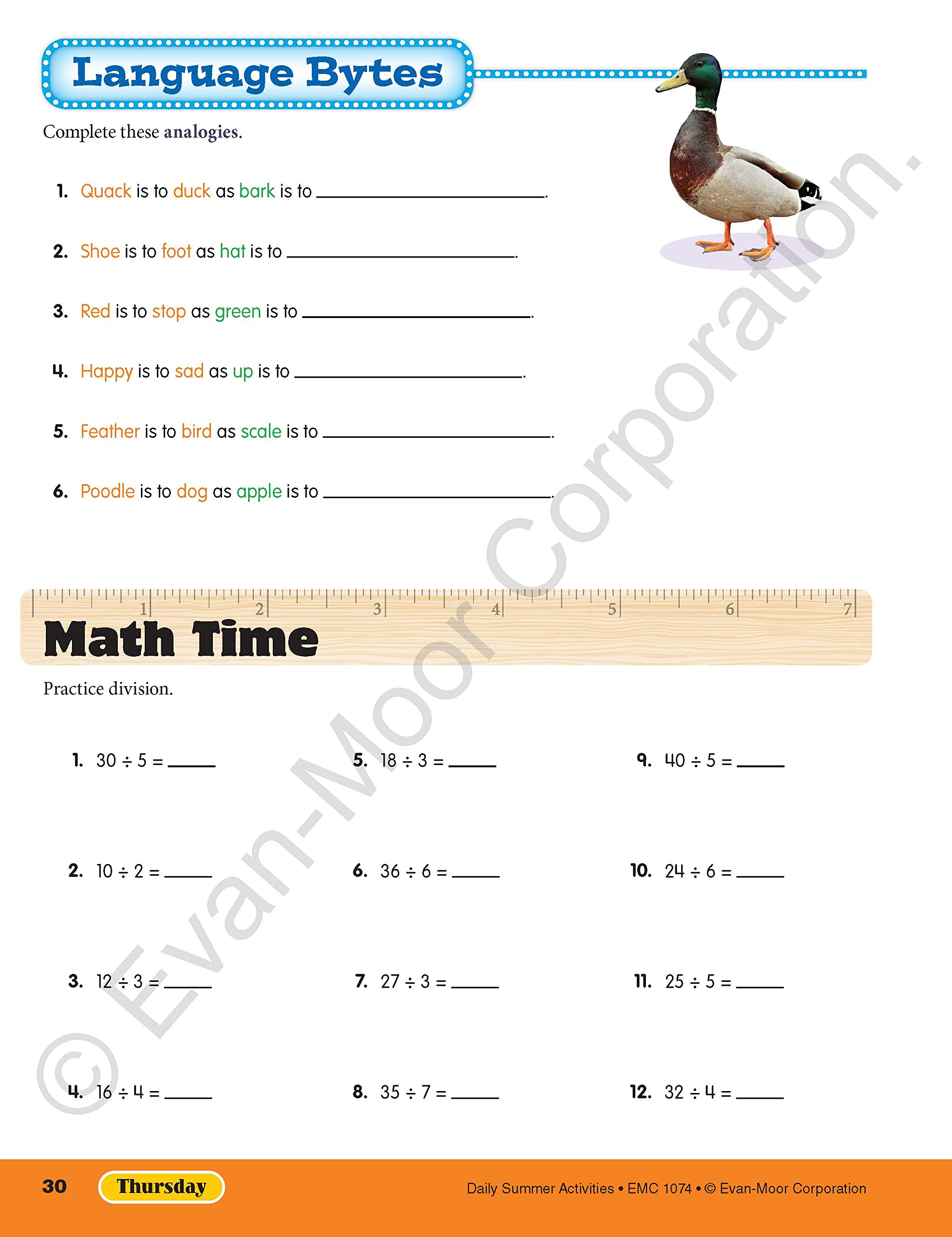 Evan-Moor Daily Summer Activities, Grade 3-4