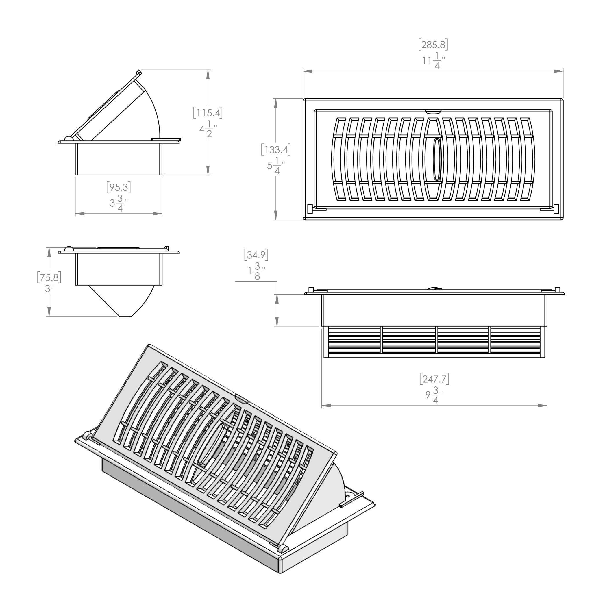 Imperial RG3052 Pop-Up Floor Register, 4 x 10-Inch, White