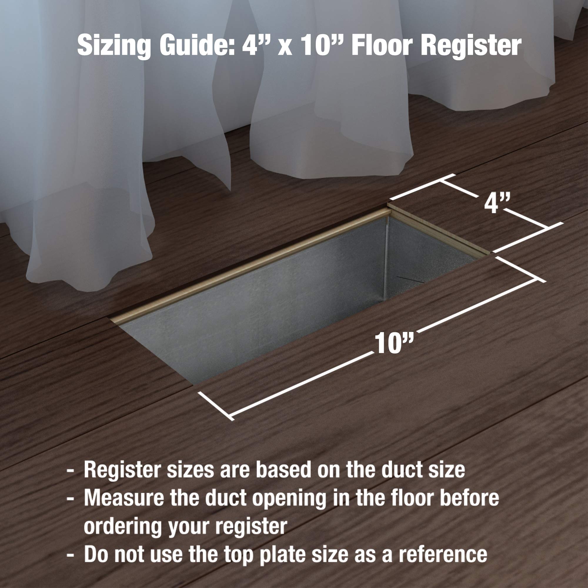 Imperial RG3052 Pop-Up Floor Register, 4 x 10-Inch, White