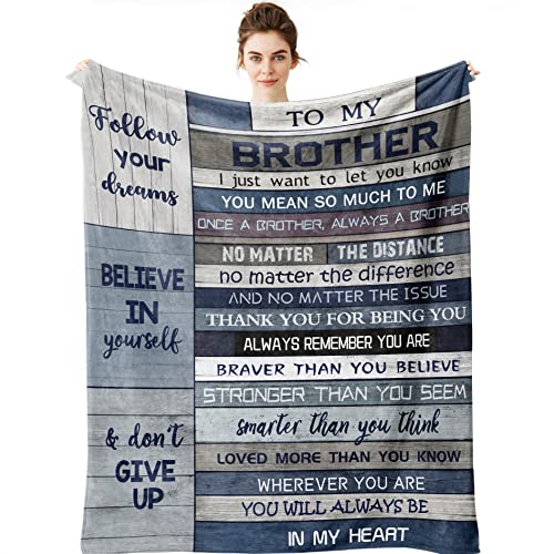 Yamco Big Brother Gift - Gifts for Brother 60" x 50" Blanket - Funny Brother Gifts from Sister - Brother Gifts - Gifts for Older Brother - Birthday Gifts for Brother - Christmas Graduation Gift Ideas