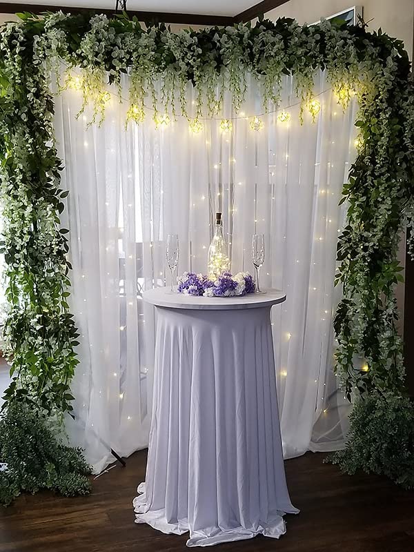 Round cocktail table skirt, white table cloth for highboy table, round tablecloth, spandex fitted table covers for 24 in tables, small corner table cover for high top party or wedding table