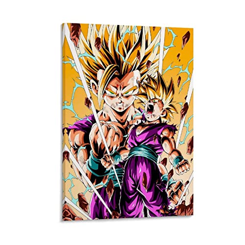 BUJIAN Gohan Super Sayayin 2 Canvas Art Poster and Wall Art Picture Print Modern Family Bedroom Decor Posters 12x18inch(30x45cm)