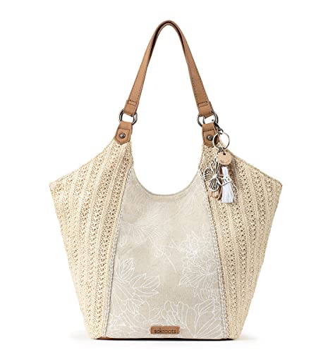 Sakroots womens Roma Straw Shopper, White Flower Blossom, One Size US