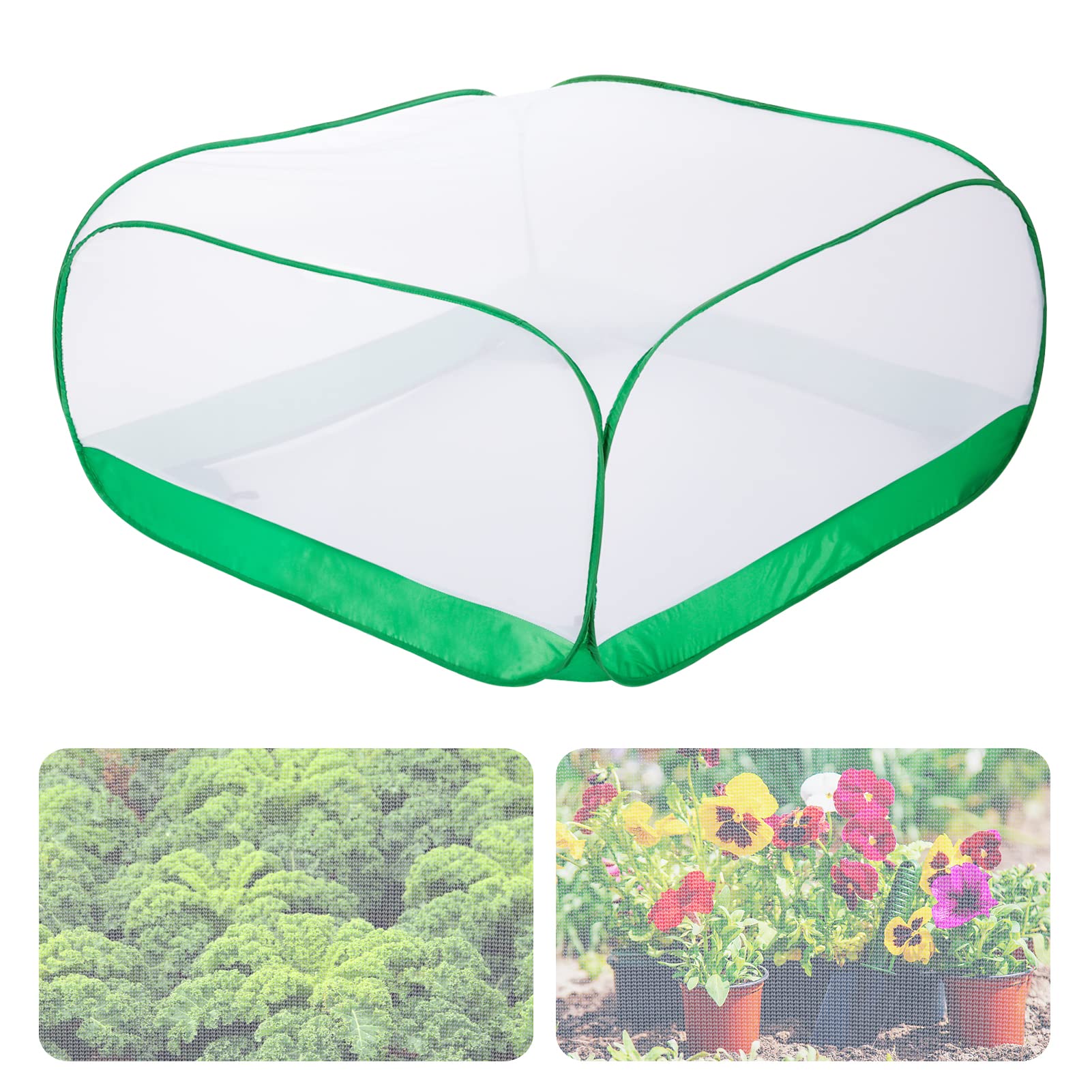 Upgraded Garden Netting - 3.3 Ă 3.3 Ă 1.65 FT Plant Covers Net for Square Raised Garden Bed, Ultra Fine Garden Mesh Netting Protection from Bird Pest Barrier Net Row Cover for Plant Fruit Vegetable