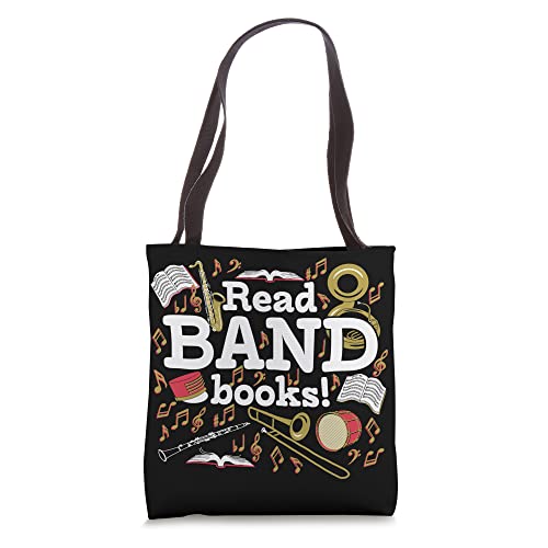 Read BAND Books Funny Banned Book Musician Pun Music Joke Tote Bag