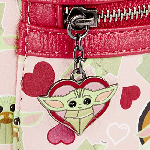 Loungefly Star Wars Baby Yoda Pink All Over Print Womens Double Strap Shoulder Bag Purse