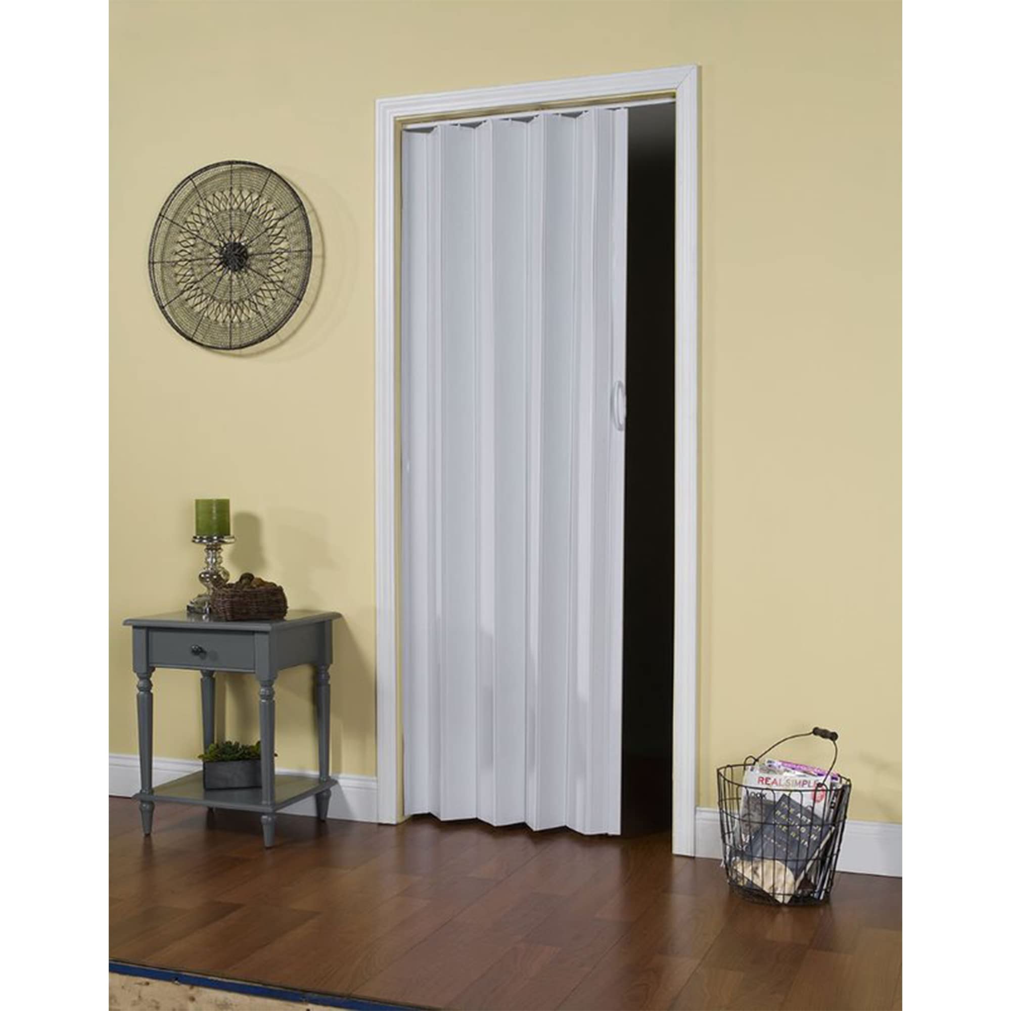 LTL Home Products Contempra Interior Accordion Door with Magnet and Accompanying Striker for Multi Fold Interior Doors, Sand White