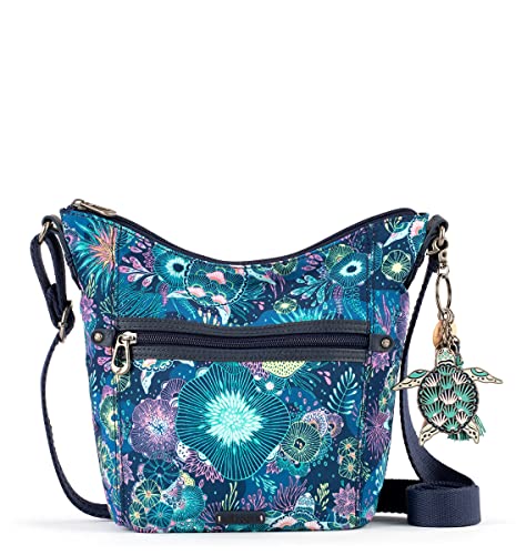 Sakroots Sequoia Eco-Twill Small Hobo, Royal Blue Seascape
