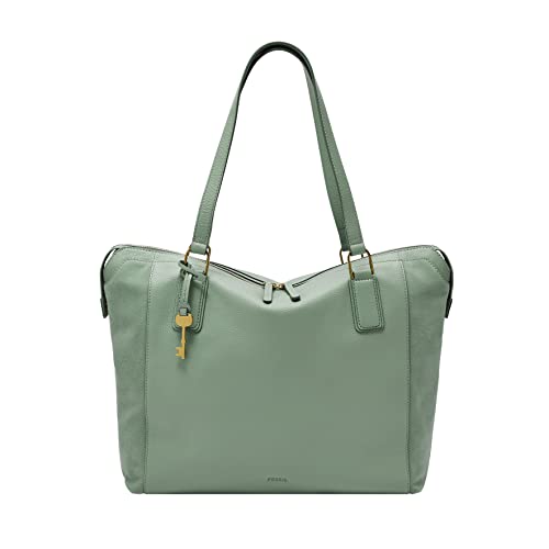 Fossil Women's Jacqueline Eco-Leather Tote Bag Purse Handbag, Sage (Model: ZB1682343)