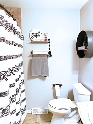 QEEIG Farmhouse Floating Shelves + Bathroom Shelves Bundle (Contains 2 Items)
