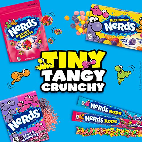 Nerds Rainbow Gummy Clusters Candy - Resealable 8 Ounce Bag |Easter Gift Basket Candy| Easter Egg Filler