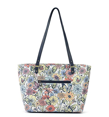 Sakroots womens Canvas, & Closure, Metro Tote Bag in Coated Canvas Large Roomy with Zip Closure Sustainable Durable Design Linin, Multi Bloom, One Size US