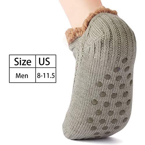 OLIVE OLIVIA Men's Sherpa Fluffy Fleece Socks,Increbible Soft Warm Cozy Fuzzy chrismas socks (Gray)