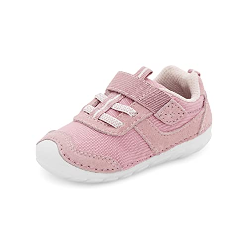 Stride Rite Baby Girls SM Zips Runner Sneaker, Pink, 3 Infant