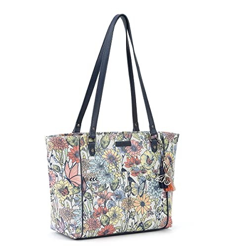 Sakroots womens Canvas, & Closure, Metro Tote Bag in Coated Canvas Large Roomy with Zip Closure Sustainable Durable Design Linin, Multi Bloom, One Size US
