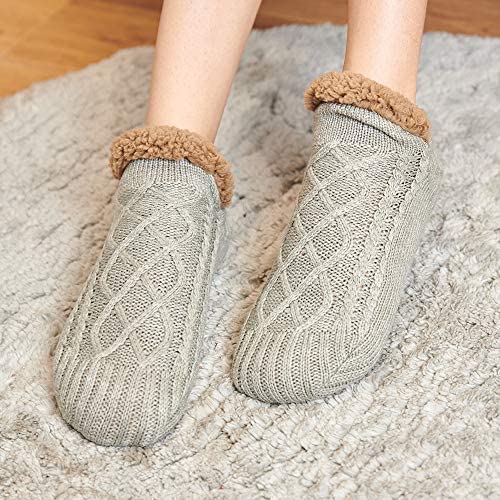 OLIVE OLIVIA Men's Sherpa Fluffy Fleece Socks,Increbible Soft Warm Cozy Fuzzy chrismas socks (Gray)