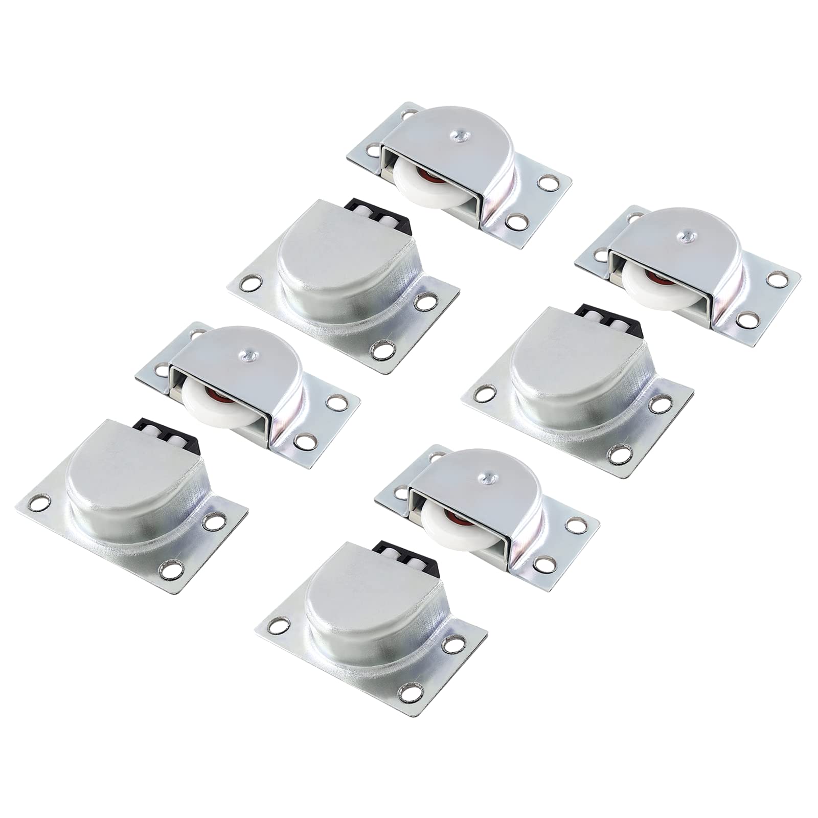 Biaungdo 4 Pairs Sliding Door Pulley, Closet Door Wheels Sliding Door Rollers Wheels Furniture Door Hardware for Cabinet, Wardrobe, Closet