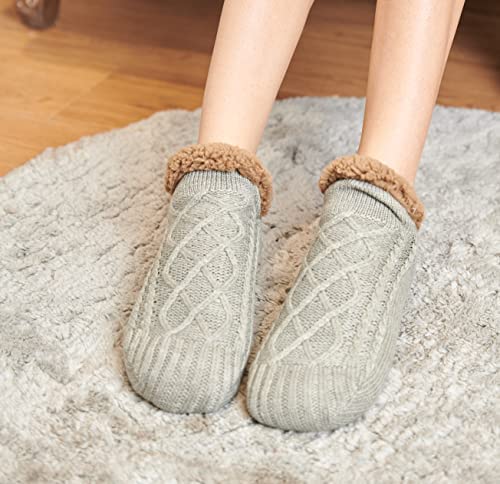 OLIVE OLIVIA Men's Sherpa Fluffy Fleece Socks,Increbible Soft Warm Cozy Fuzzy chrismas socks (Gray)