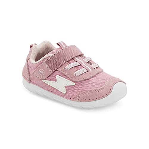 Stride Rite Baby Girls SM Zips Runner Sneaker, Pink, 3 Infant